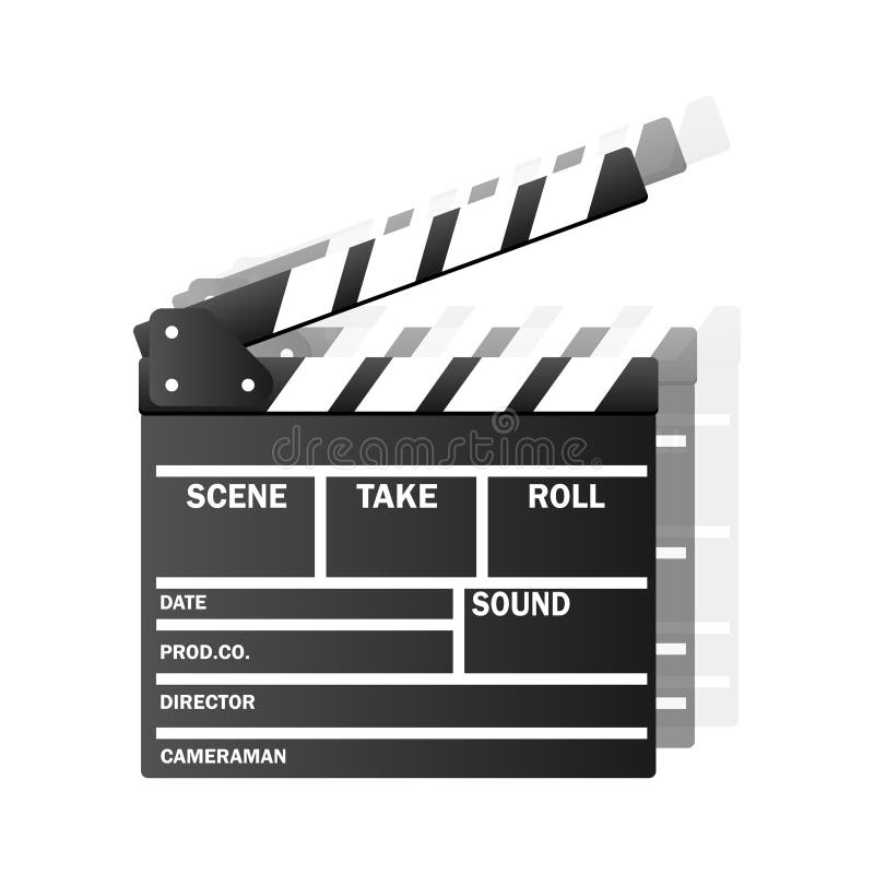 Black Open Clapperboard. Realistic Vector Illustration Stock Vector ...