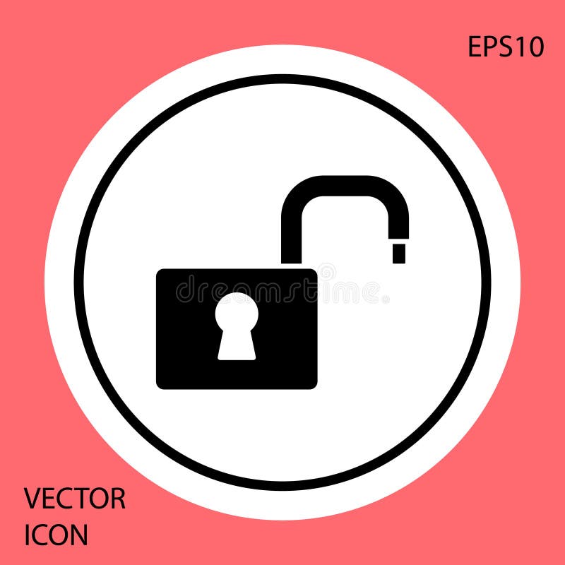 Opened Lock. Unlock Icon for Website. Paper Cut Style Padlock Icon with ...