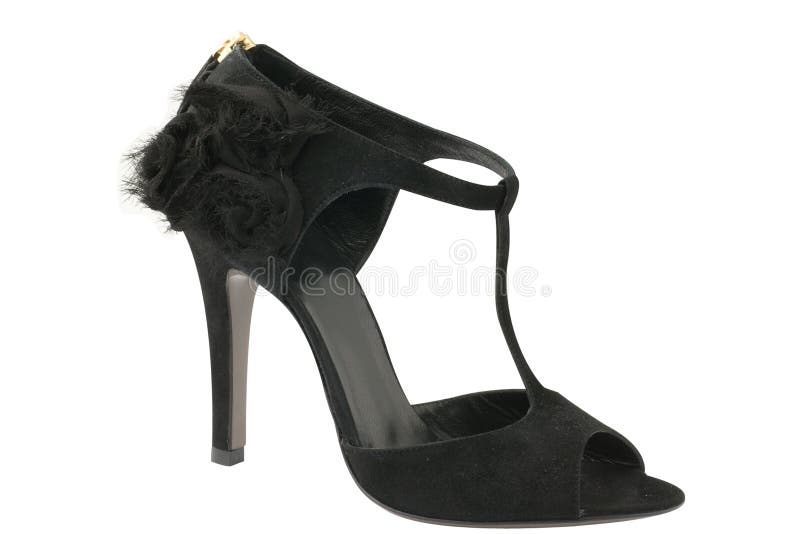 Black open-toed shoes stock photo. Image of luxury, isolated - 41904546