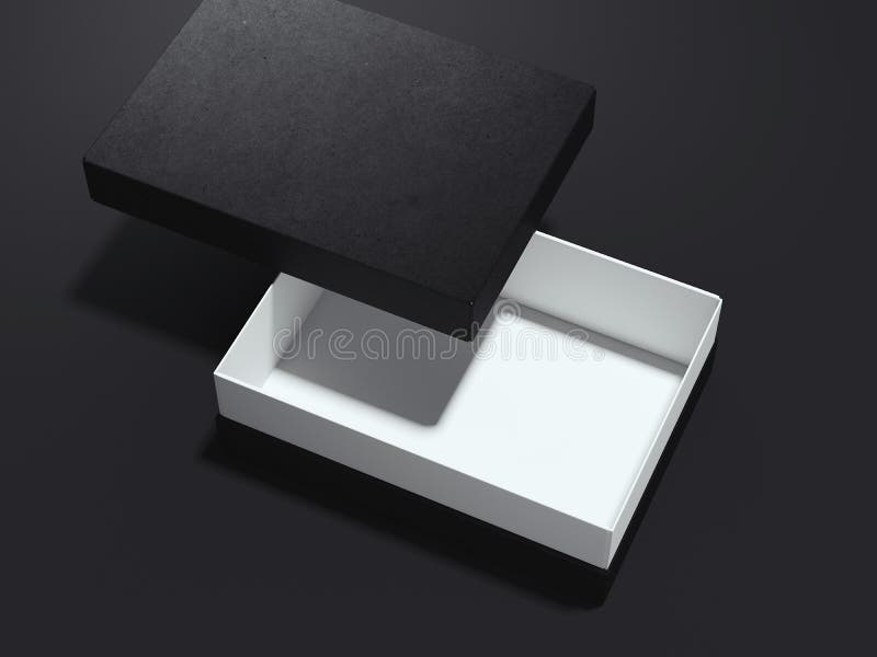 Black Opened Box. 3d Rendering Stock Illustration - Illustration of ...