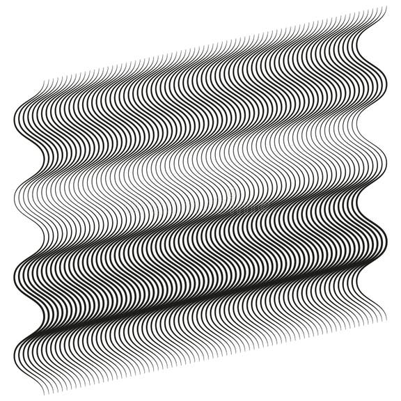 Black Optical Pattern. Wavy Parallel Lines. Abstract Geometric Movement ...