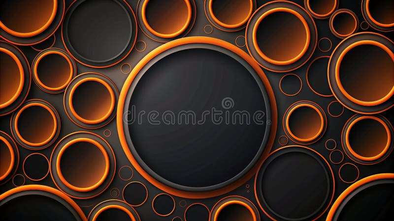 Black and Orange Abstract Background Circle Shape Layers AI Generative ...