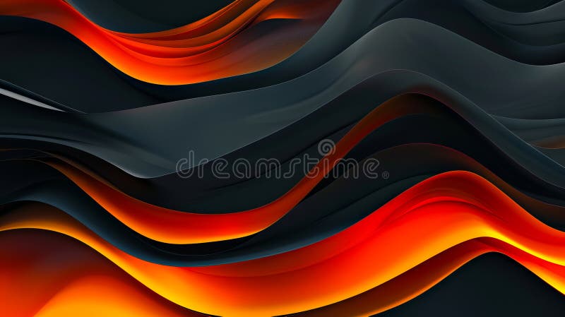 A Black and Orange Abstract Background with Wavy Lines Stock Image ...