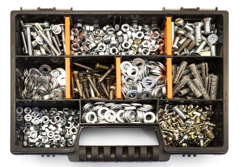 Black and Orange Box Organizer for the Screws, Dowels, Self-tapping ...