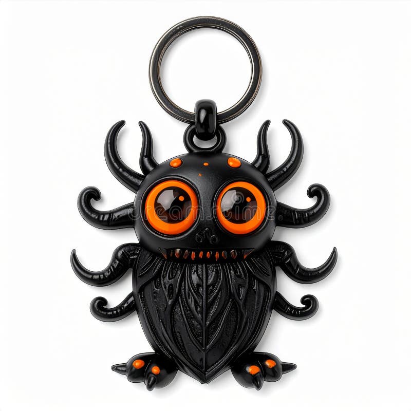 Black and Orange Cartoon Insect Keychain Stock Illustration ...