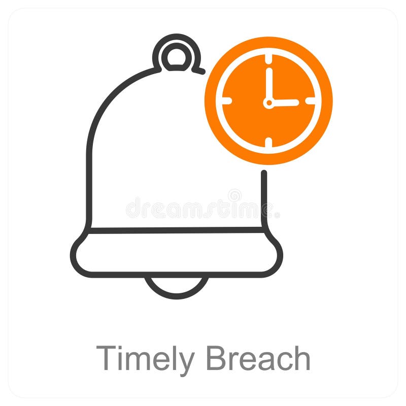 Timely Breach stock vector. Illustration of icon, orange - 339907207