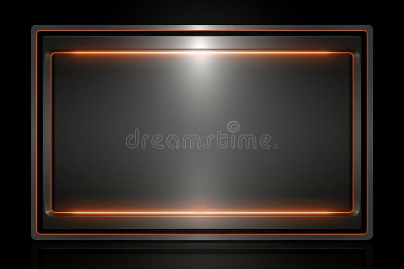 A Black and Orange Metal Frame with Neon Lights on it Stock ...