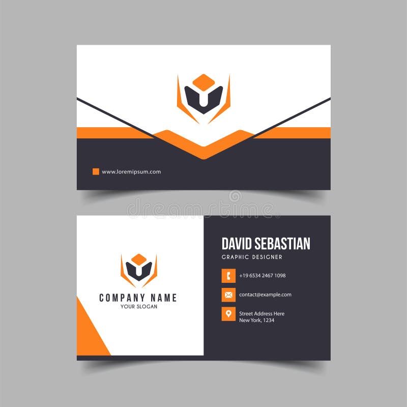 Black and Orange Modern Creative Business Card and Name Card ...