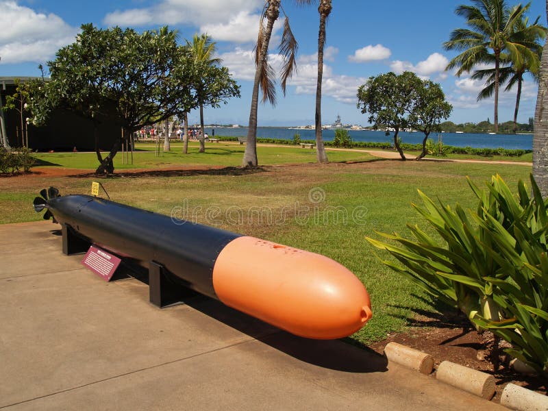 Black and Orange Torpedo Display at Pearl Harbor Editorial Photography ...