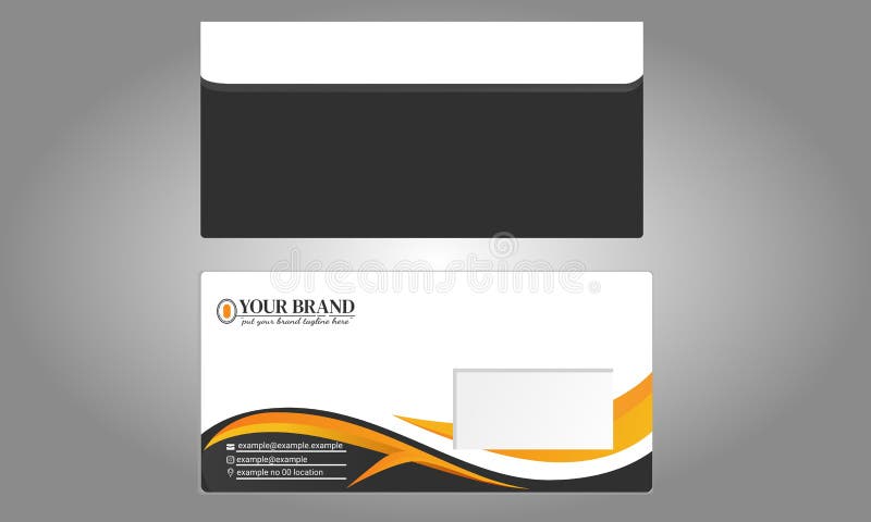 Black and Orange Wave Luxury Envelope Design Stock Vector ...