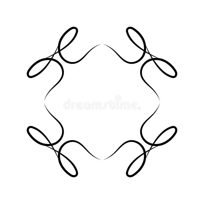 Black Ornament Frame with Curves Vector Design Stock Vector ...