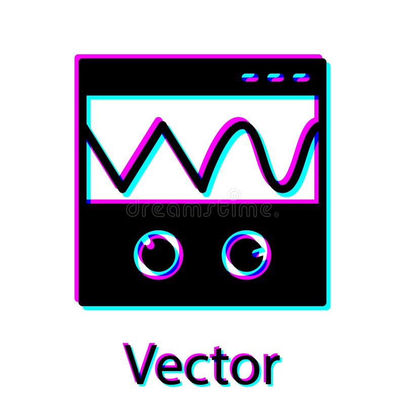 Black Oscilloscope Measurement Signal Wave Icon Isolated on White ...