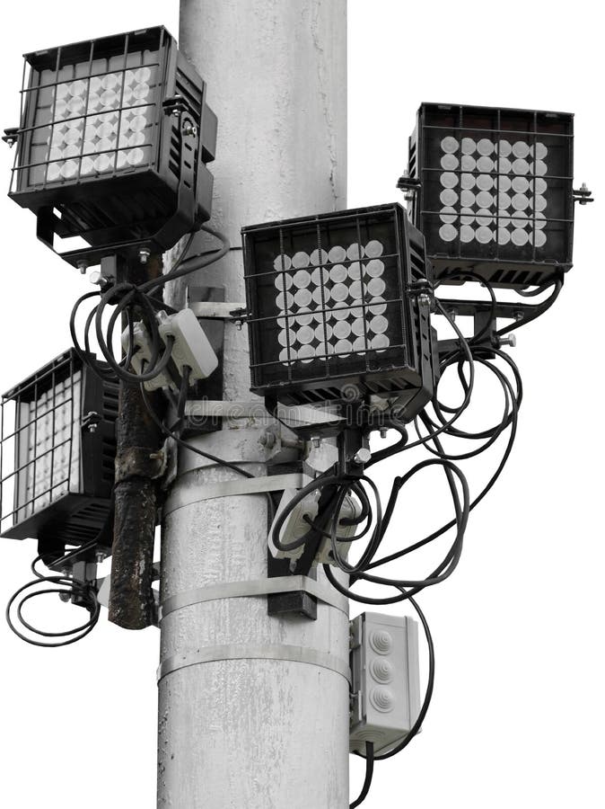 Black outdoor LED lamp stock photo. Image of electricity - 211749720