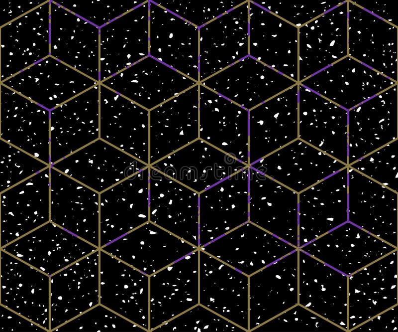 Black Outer Space and Hexagonal Lattice Seamless Texture. Floor Tiles ...