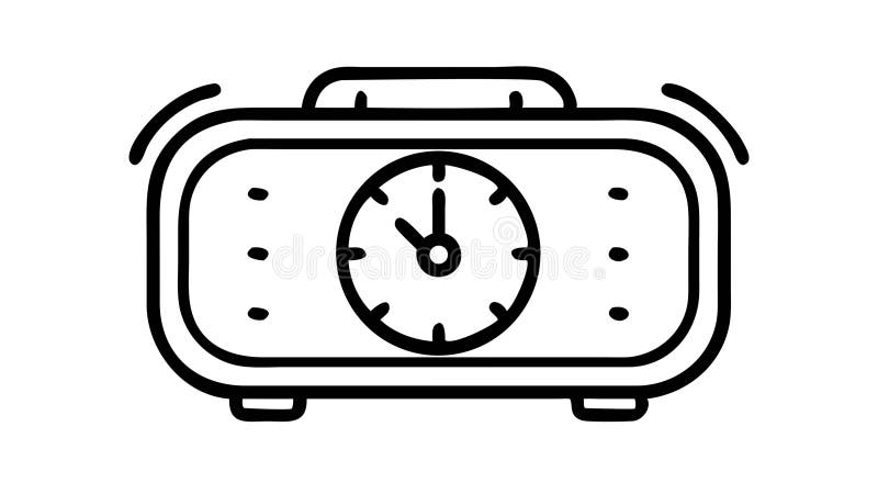 Black Outline Alarm Clock Icon for Time and Schedule , Vector Design ...