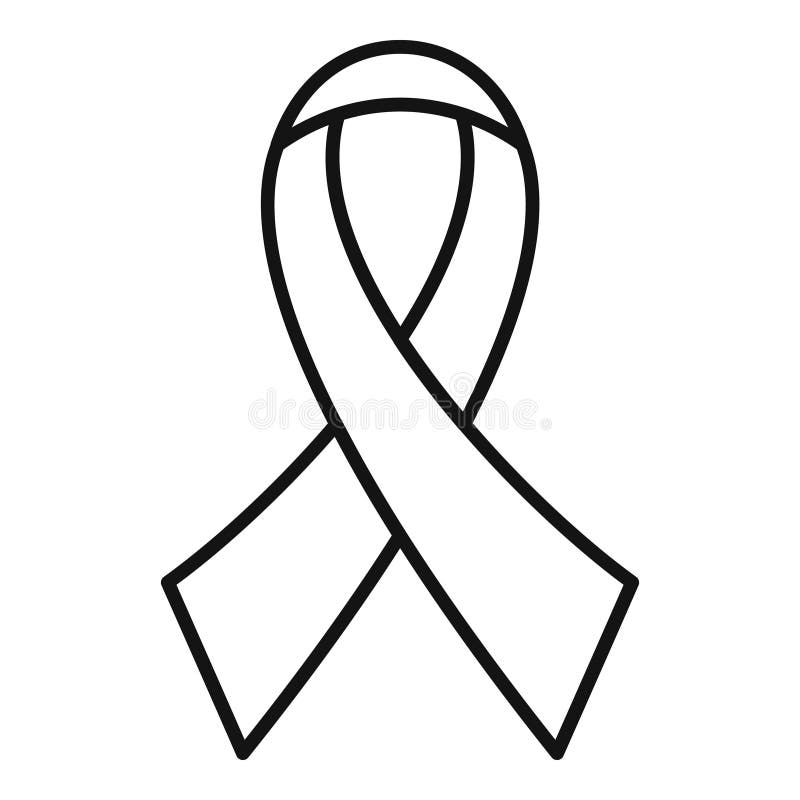 Black Outline Awareness Ribbon Supporting Important Cause Stock Vector ...