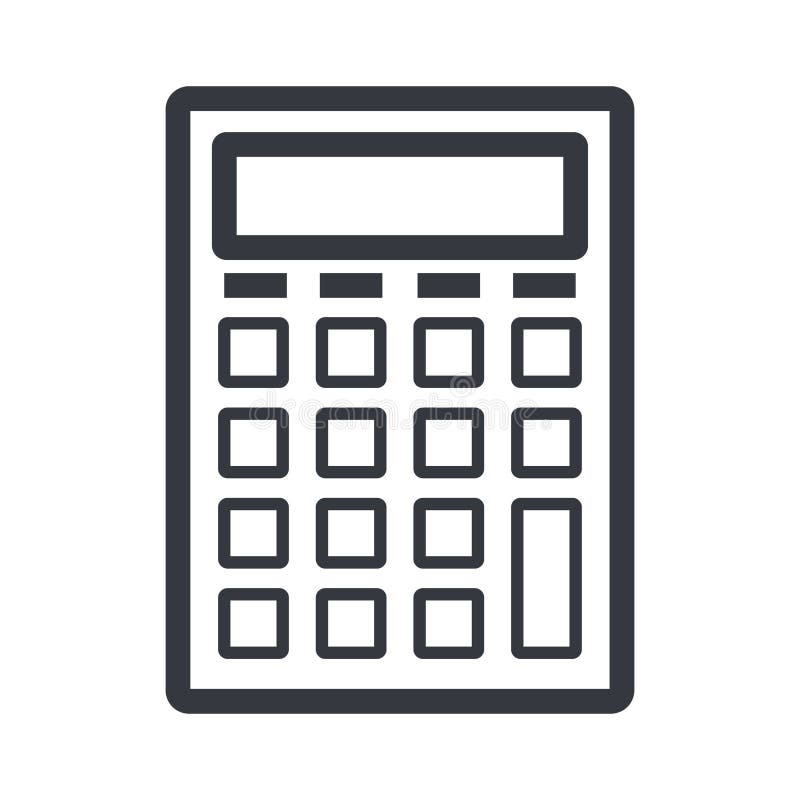 Black Outline Calculation, Education and Knowledge Vector Icon. Stock ...