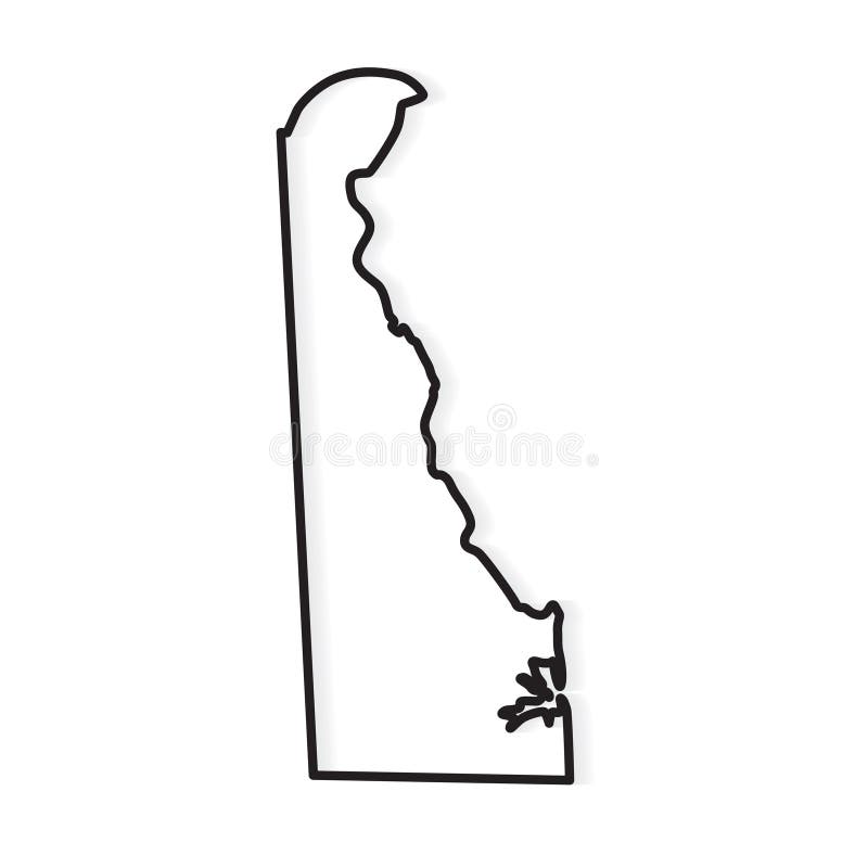 Black Outline of Delaware Map Stock Vector - Illustration of border ...