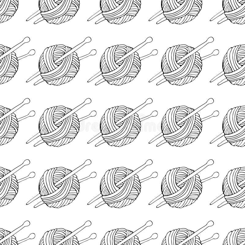 Black Outline Doodles Vector Art. Hand Drawing Illustration. Skein of ...