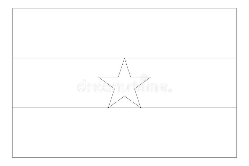 Black Outline Flag of Ghana Stock Vector - Illustration of graphic ...