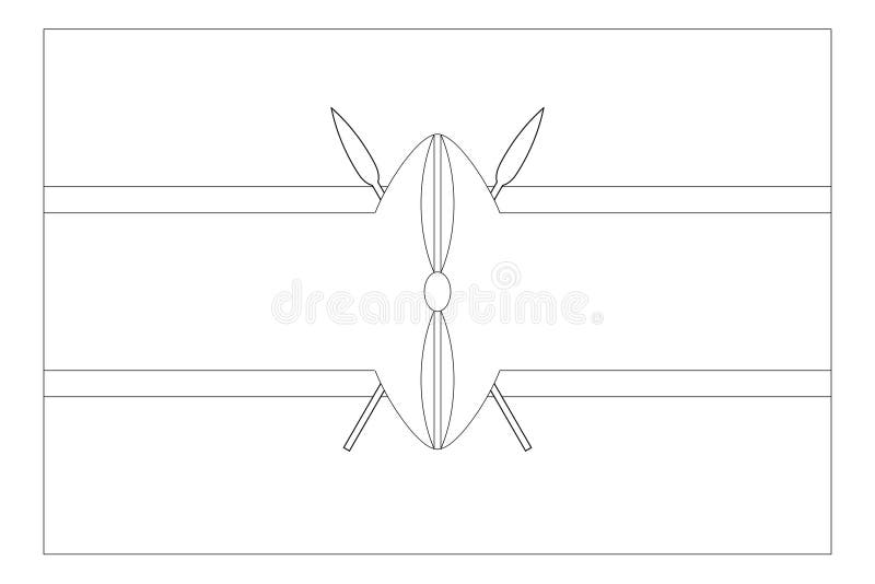 Black Outline Flag of Kenya Stock Vector - Illustration of state ...