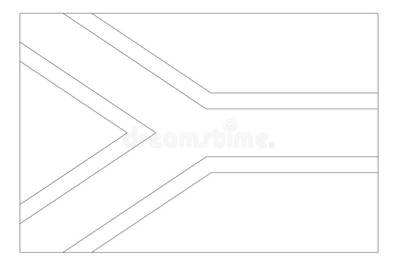Black Outline Flag of South Africa Stock Vector - Illustration of shape ...