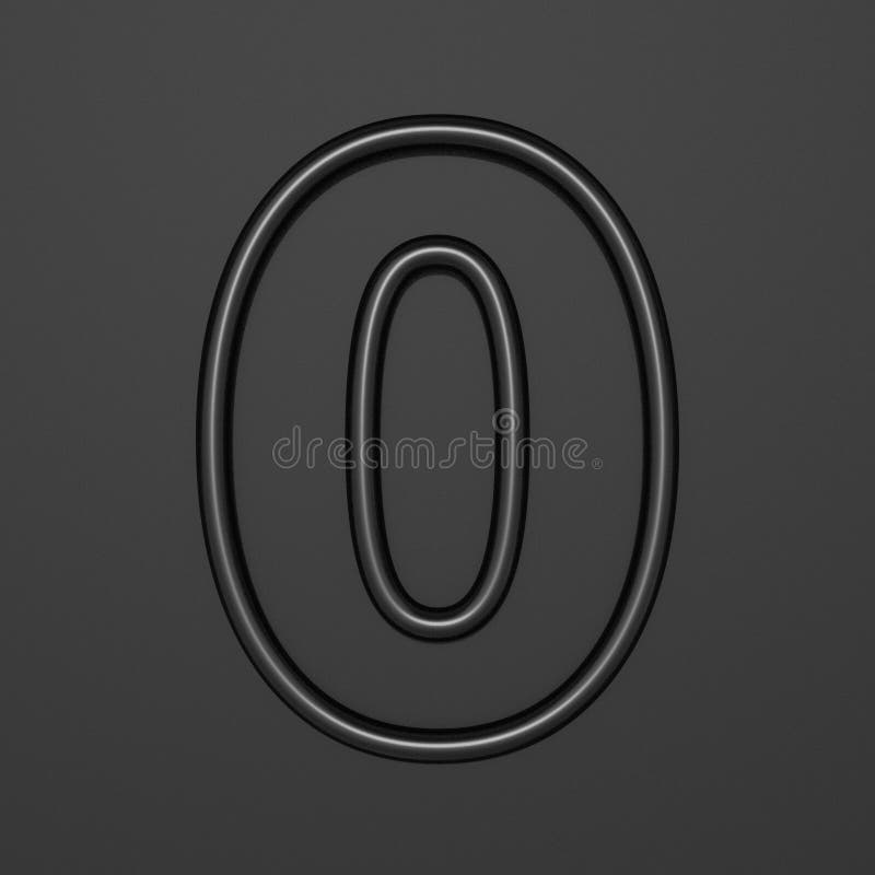 Black Outline Font Number 0 ZERO 3D Stock Illustration - Illustration ...