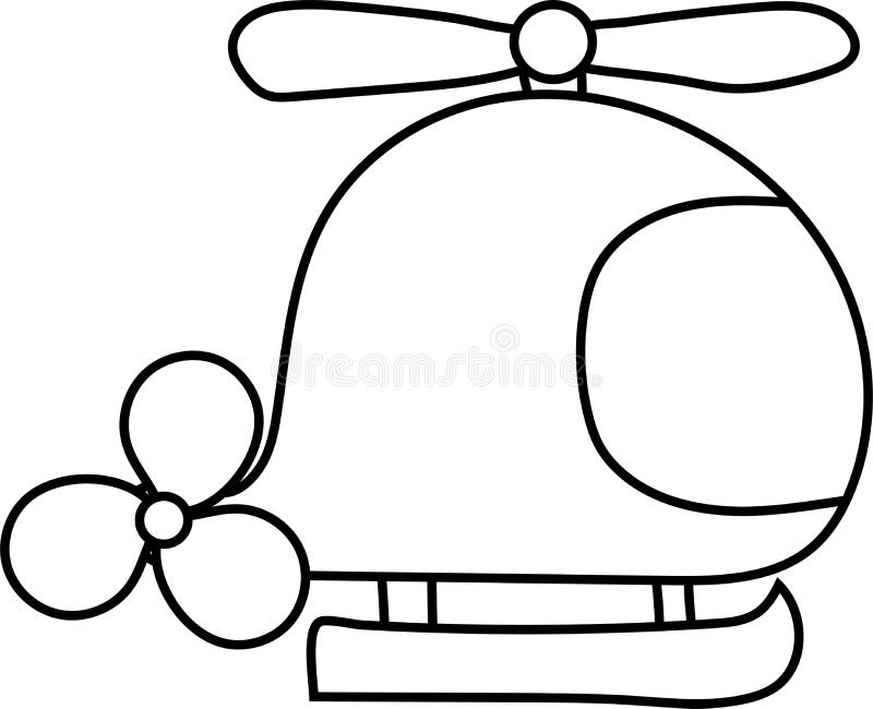 Black Outline of a Helicopter Isolated on a White Background Stock ...
