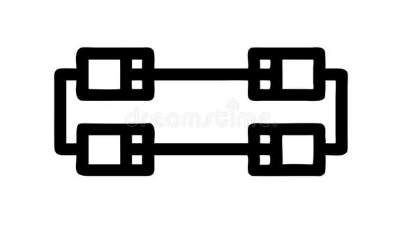 Black Outline Icon of Connected Rectangular Shapes Structure Graphic ...