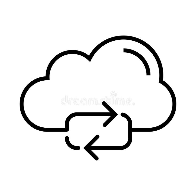 Cloud Sync Arrows Icon Data Transfer Stock Vector - Illustration of transfer, circular: 402649250