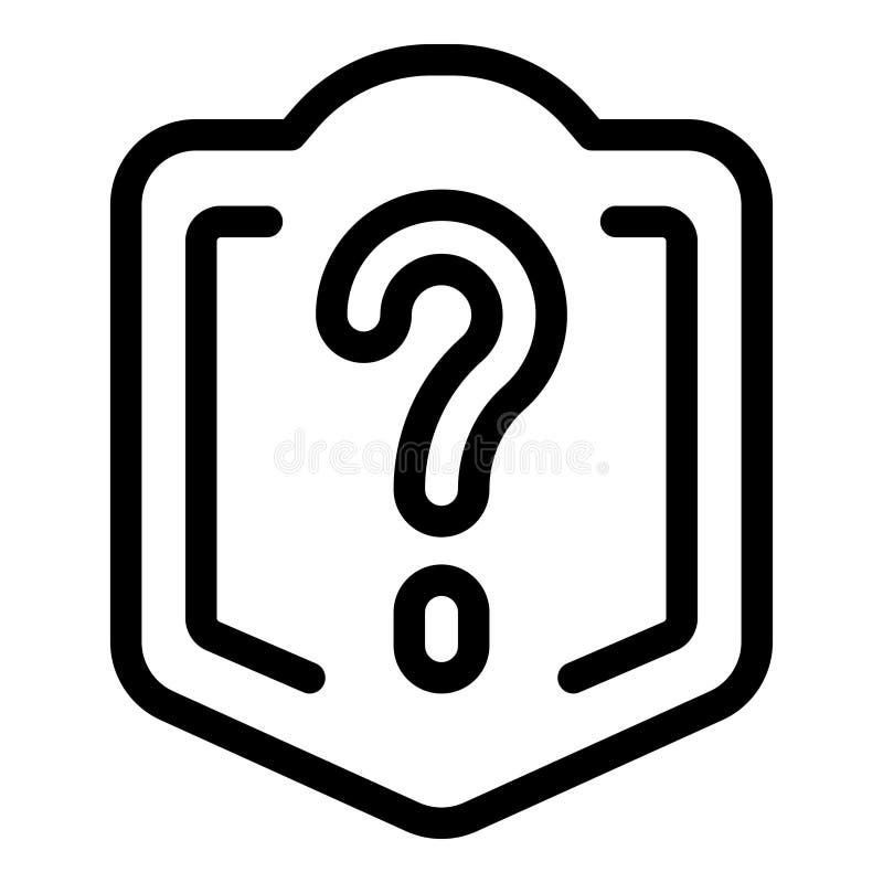 Question Mark Being the Central Element of a Shield Icon Stock Vector ...