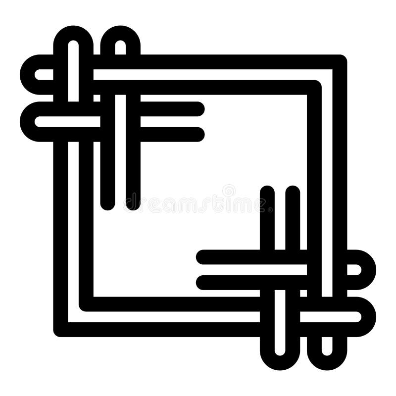 Black Outline Icon Representing Crop Tool Feature Stock Vector ...