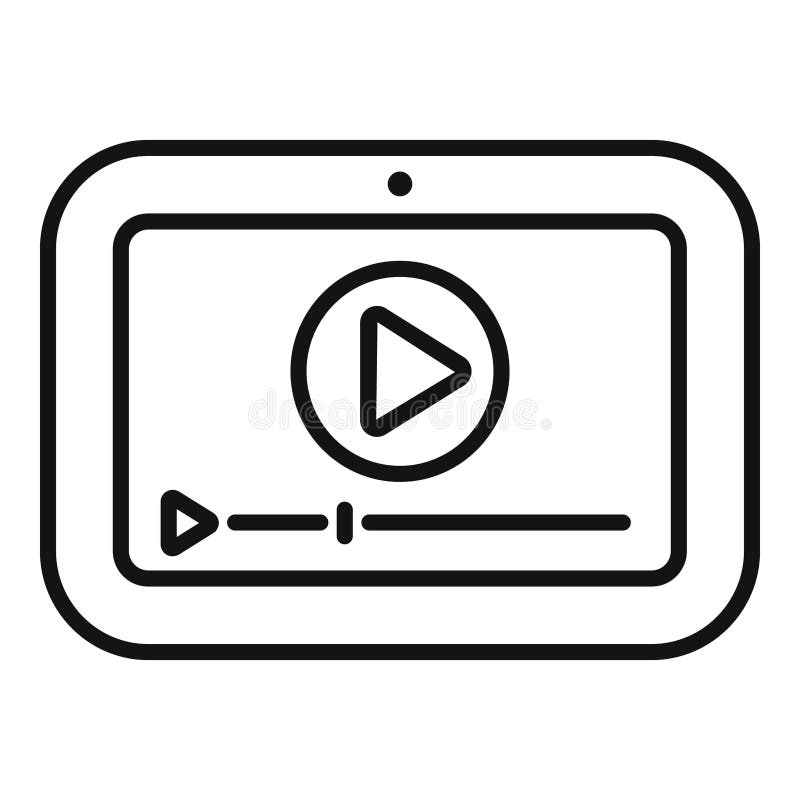 Video Playback Icon Outline Illustration Stock Vector - Illustration of ...