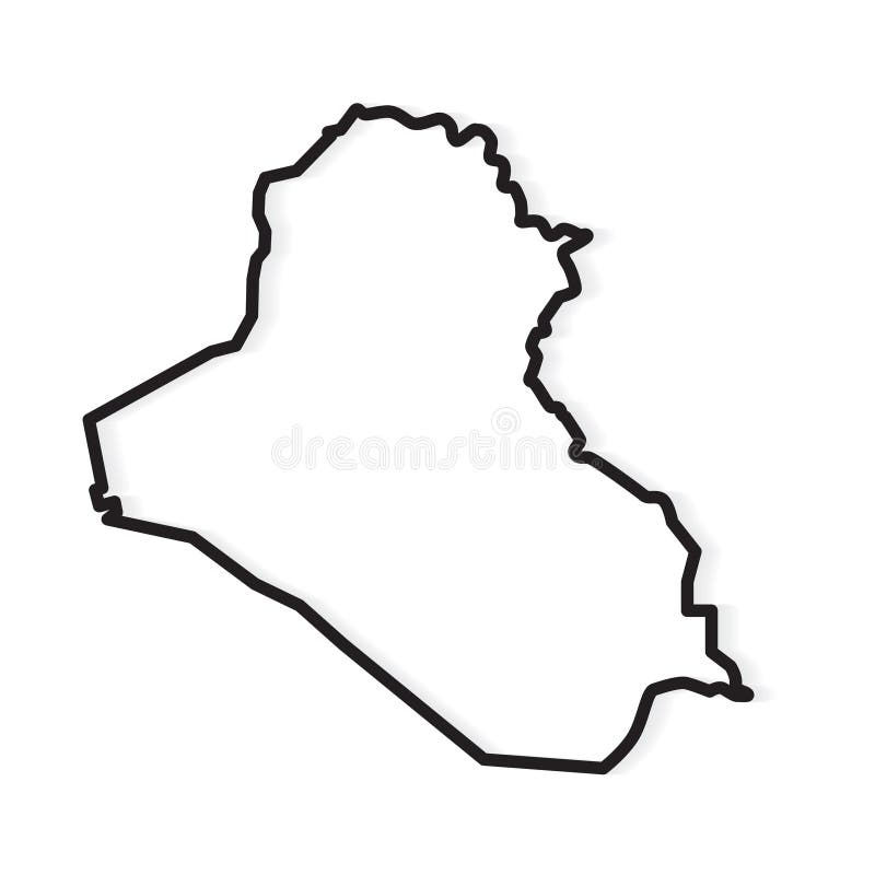 Black outline of Iraq map stock vector. Illustration of education ...