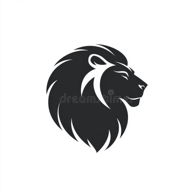 Black Outline Logo of a Lion Viewed from the Side in a Modern Drawing ...