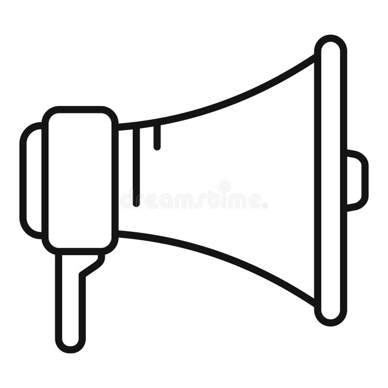 Black Outline Loudspeaker Making Announcement Icon Stock Vector ...