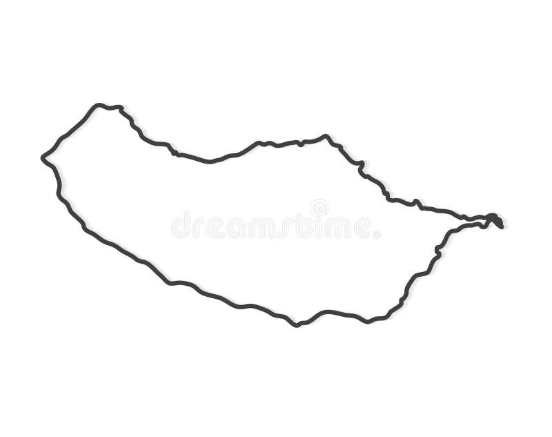 Madeira Outline Map Country Shape National Borders Portugal Stock ...