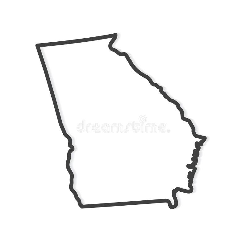 Black Map of Georgia stock vector. Illustration of color - 242251396