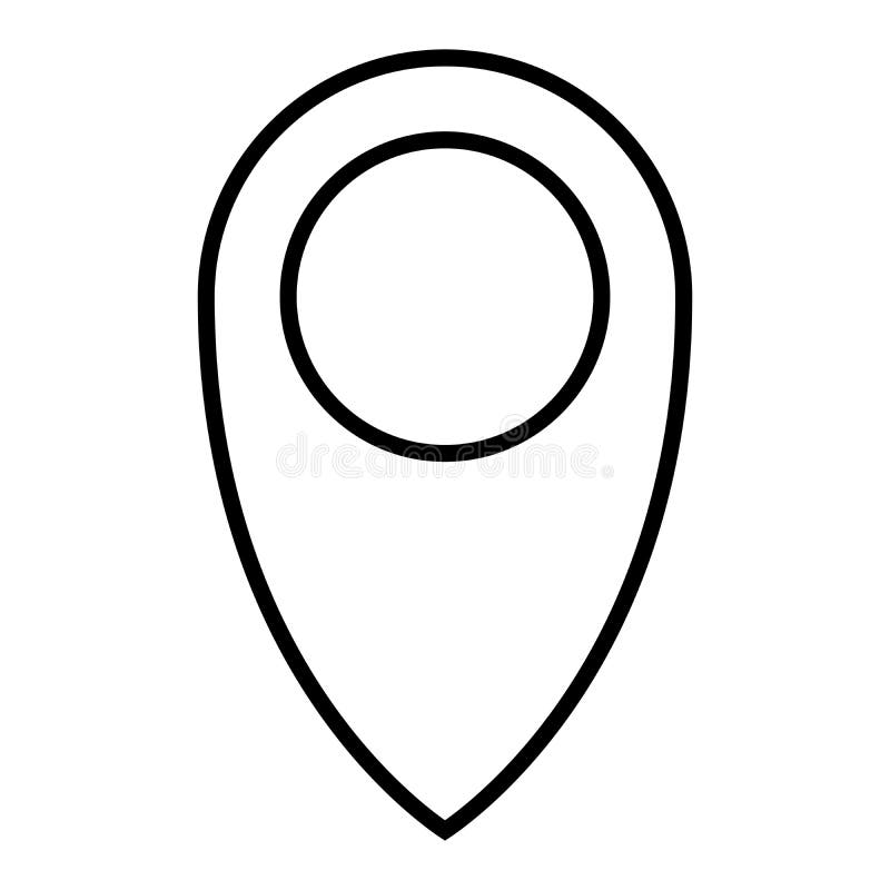 Black Outline Map Pointer. Simple Flat Vector Icon Stock Vector - Illustration of navigation ...