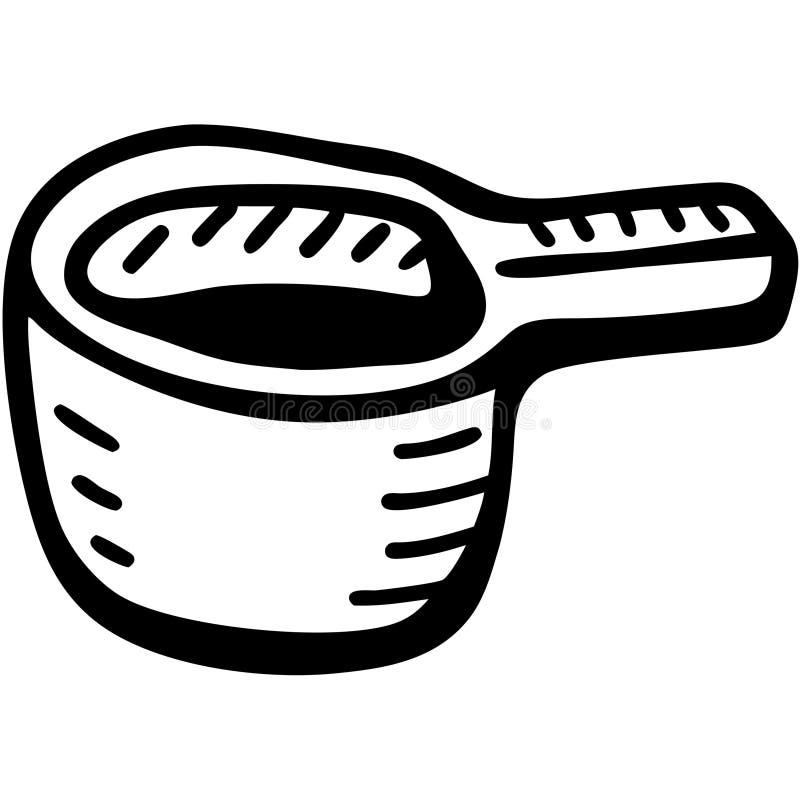 Black Outline Measuring Scoop Vector Illustration for Kitchen and ...