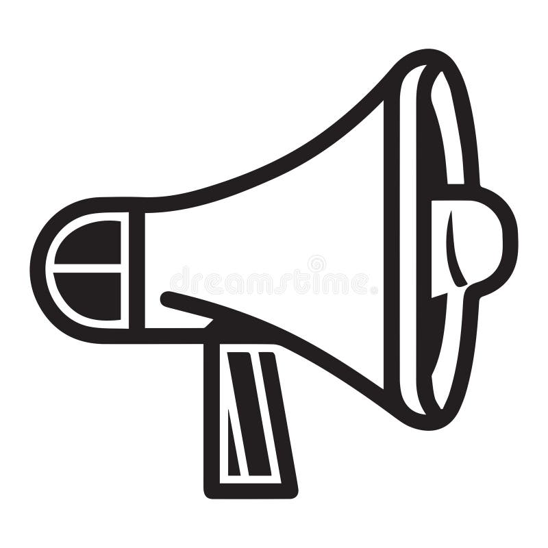 Illustrator Black Outline Megaphone Icon Vector Stock Illustrations ...