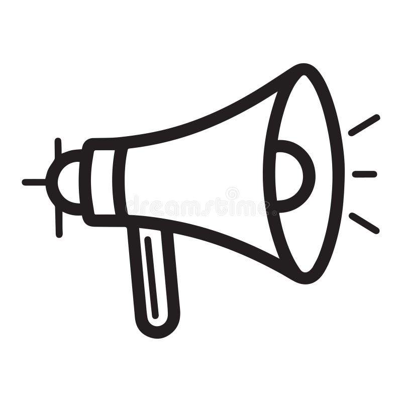Illustrator Black Outline Megaphone Icon Vector Stock Illustrations ...