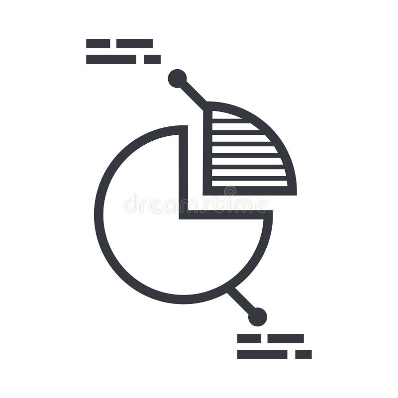 Black Outline Pie Chart Vector Icon. Fully Editable Stroke Stock Vector ...