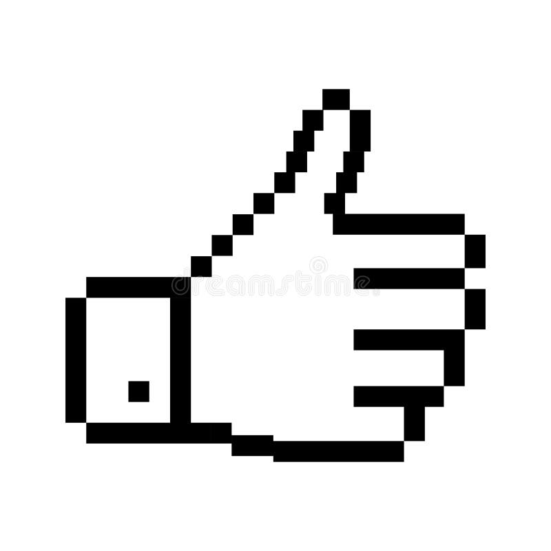 Outline Pixelated Hand with Peace and Love Symbol Stock Vector ...