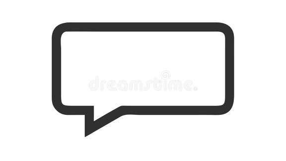 Black Outline Rectangular Speech Bubble Communication , Vector Design ...