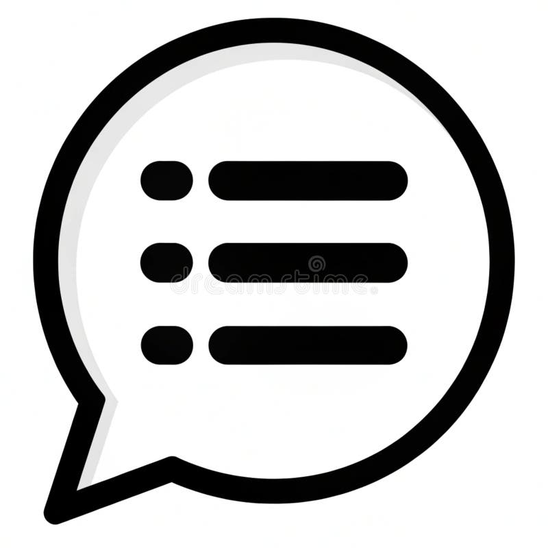 Speech Bubble Icon with Three Horizontal Lines and Bullet Points Chat ...
