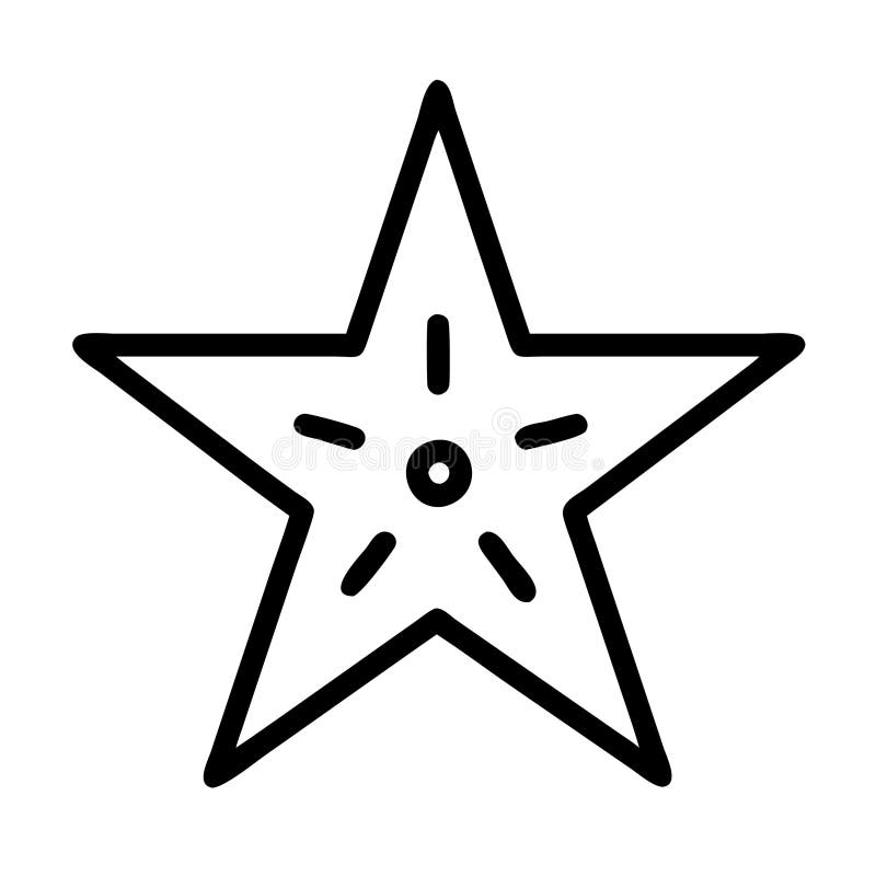Black Outline Star Simple Five Pointed Vector Design Stock Illustration ...