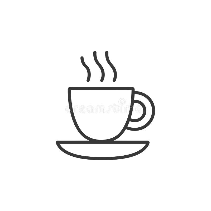 Simple Line Art Steaming Coffee Cup Saucer Stock Photos - Free ...