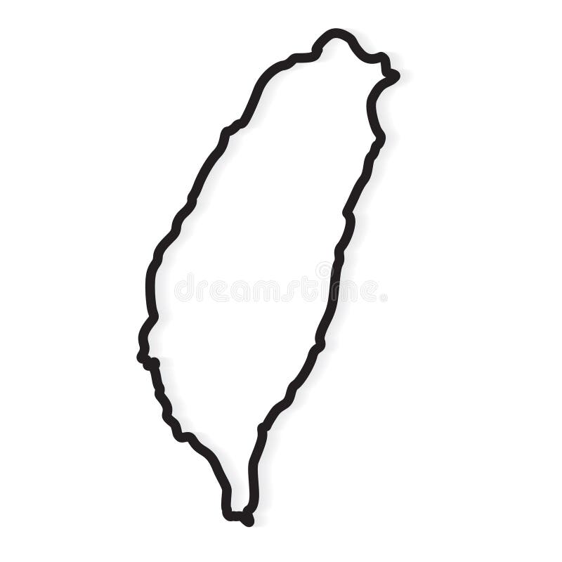 Black Outline of Taiwan Map Stock Vector - Illustration of mandarin ...
