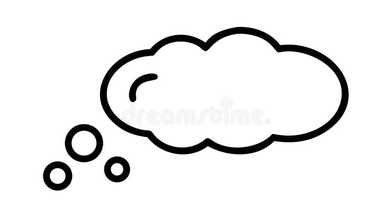 Black Outline Thought Bubble Cloud Graphic Thinking Idea , Vector ...